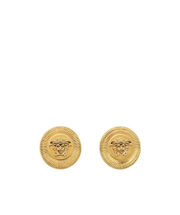 Versace Medusa Relief Earrings - Yellow