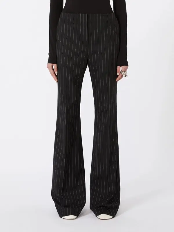 Sportmax Pinstriped Flared Trousers