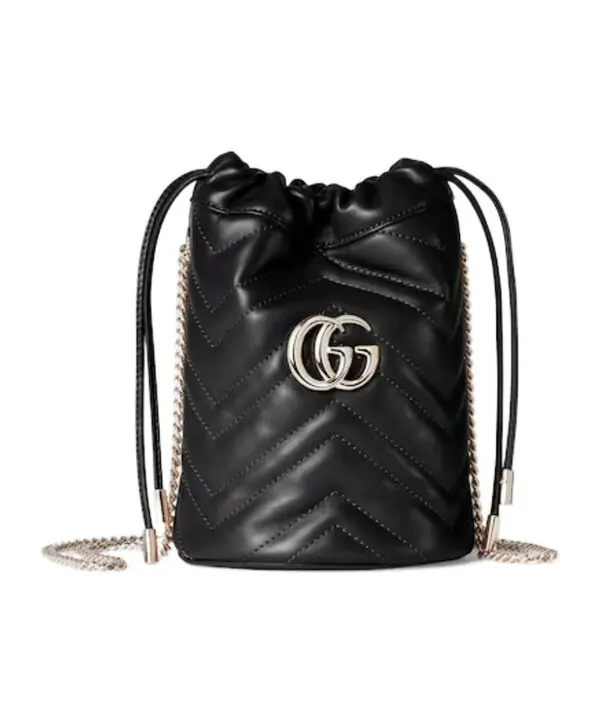 Gucci Gg Marmont Small Bucket Bag - Black