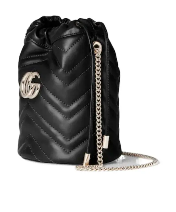 Gucci Gg Marmont Small Bucket Bag - Black