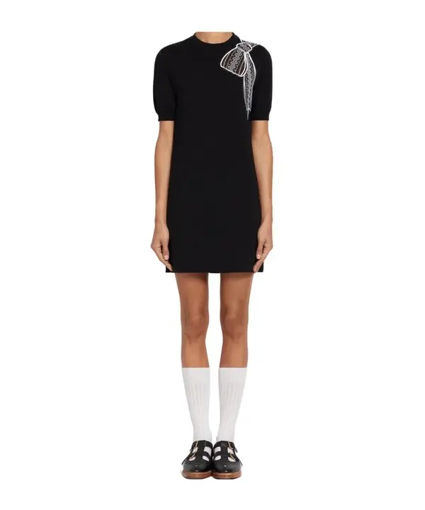 Thom Browne Bow-embroidered Knitted Dress