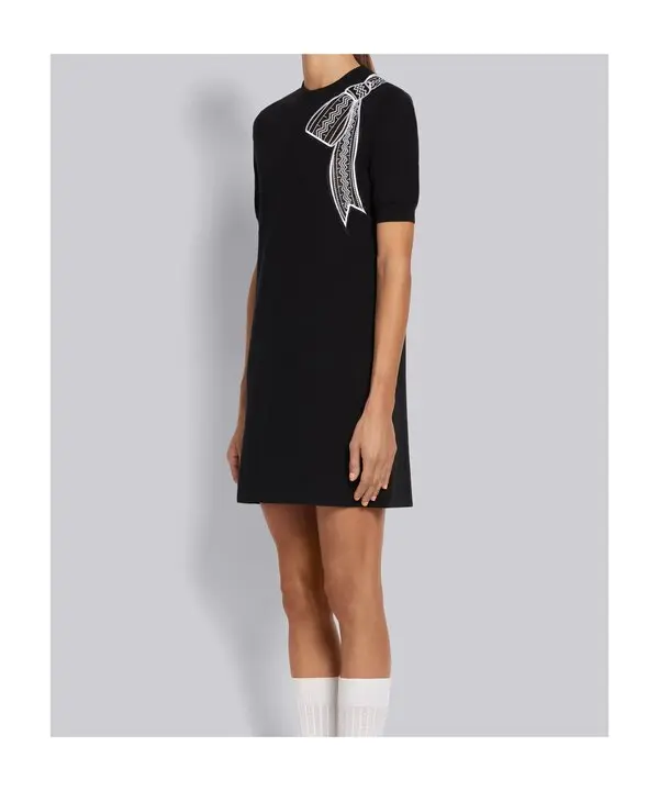 Thom Browne Bow-embroidered Knitted Dress