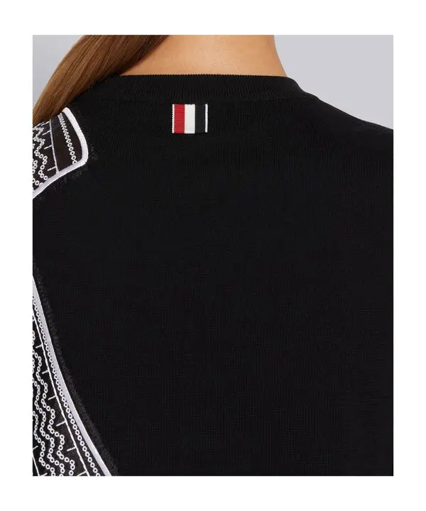 Thom Browne Bow-embroidered Knitted Dress