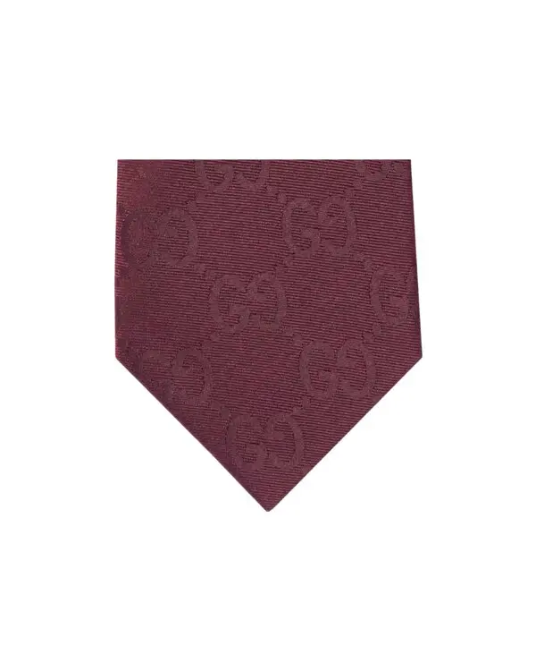 Gucci Gg Jacquard Neck Tie - Wine Red