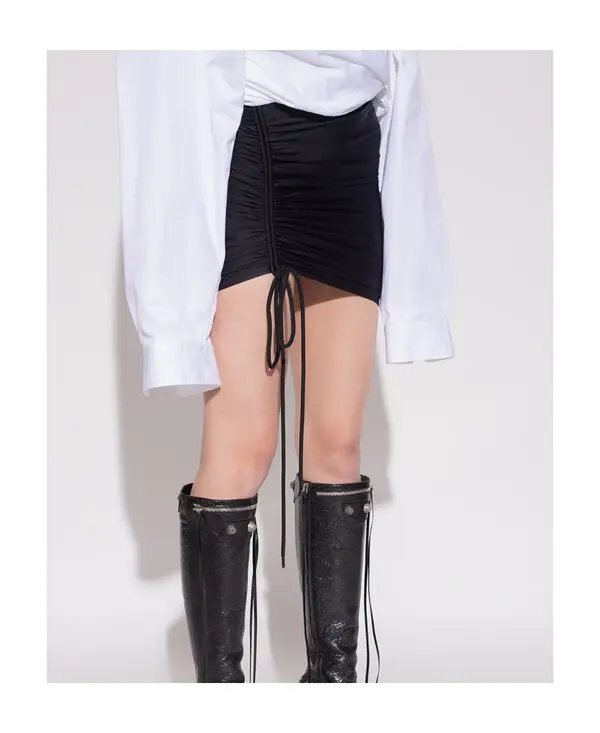 Balenciaga Asymmetrical Hem Mini Skirt With Drawstring