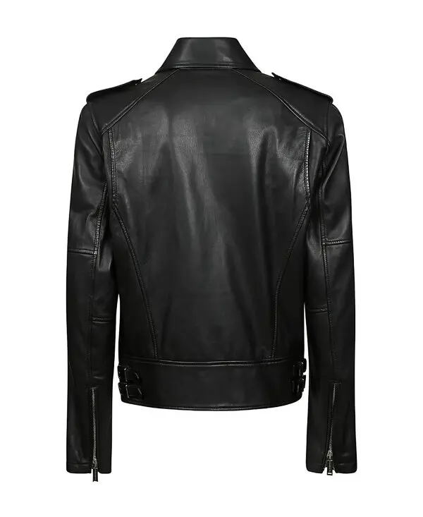 Dsquared2 Leather Biker Jacket - Black