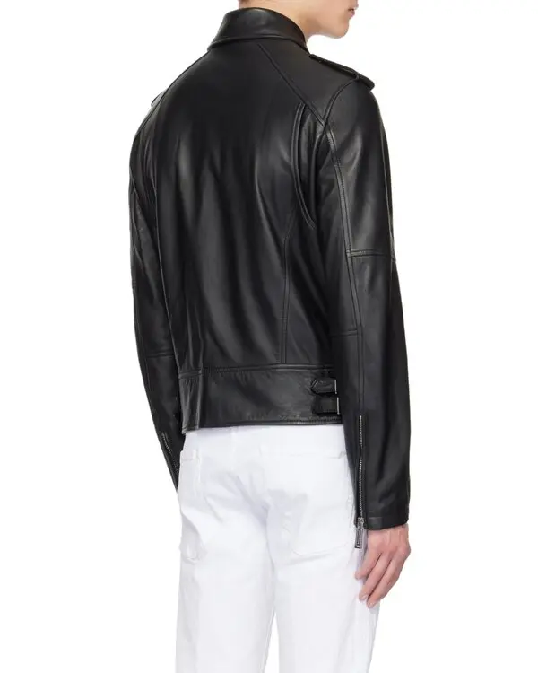 Dsquared2 Leather Biker Jacket - Black