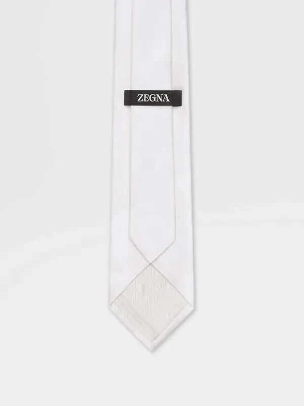 Zegna Silk Neck Tie - White