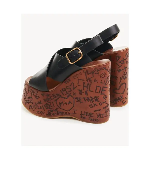 Chloé Open-toe Wedge Sandals With Buckle Detail