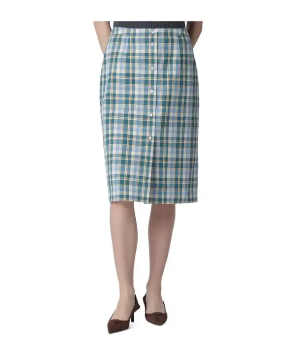 Prada Plaid Cotton Pencil Skirt