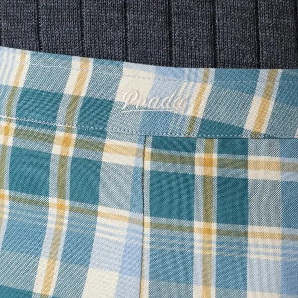 Prada Plaid Cotton Pencil Skirt