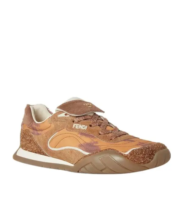 Fendi Wave Pulse Lace-up Sneakers - Brown