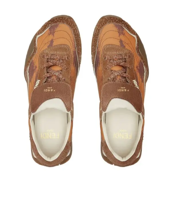 Fendi Wave Pulse Lace-up Sneakers - Brown