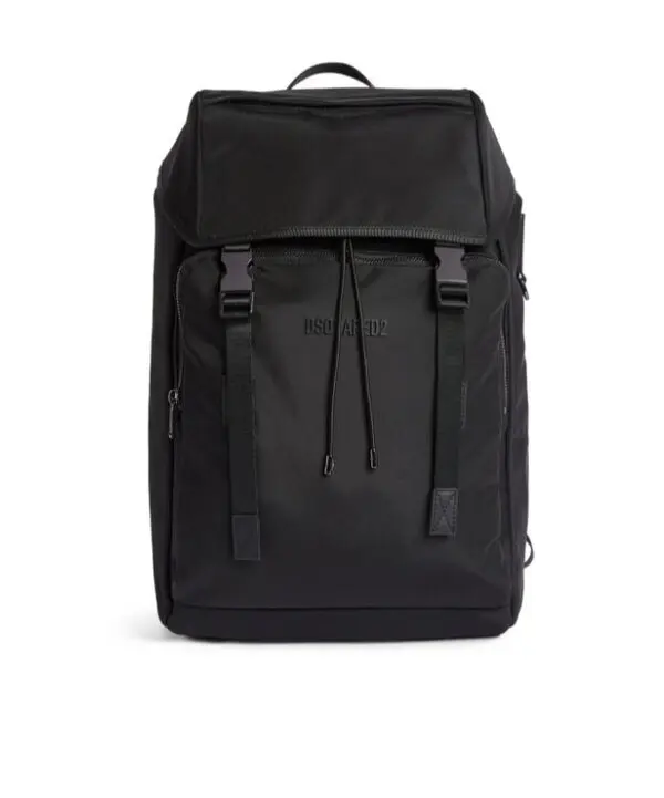 Dsquared2 Foldover Top Backpack - Black