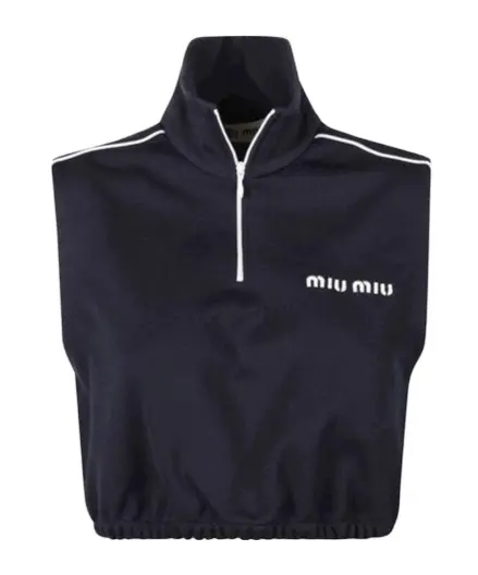 Miu Miu Sleeveless High Collar Top