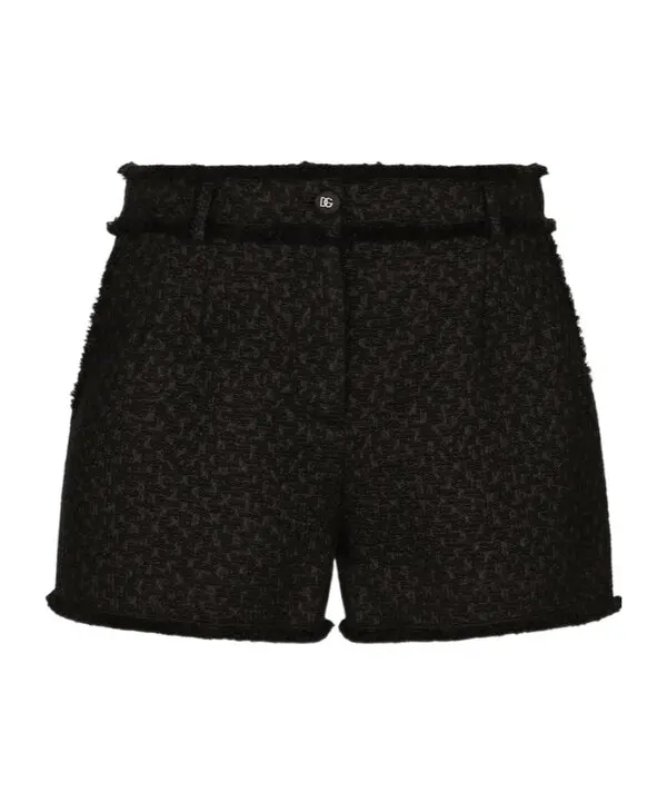 Dolce & Gabbana Dolce Gabbana Raschel Tweed Shorts - Black