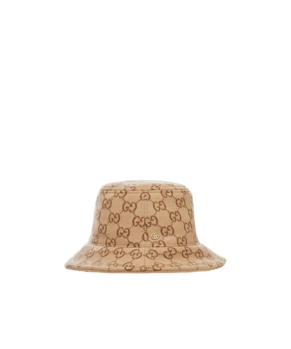Gucci Gg Wool Bucket Hat - Nude