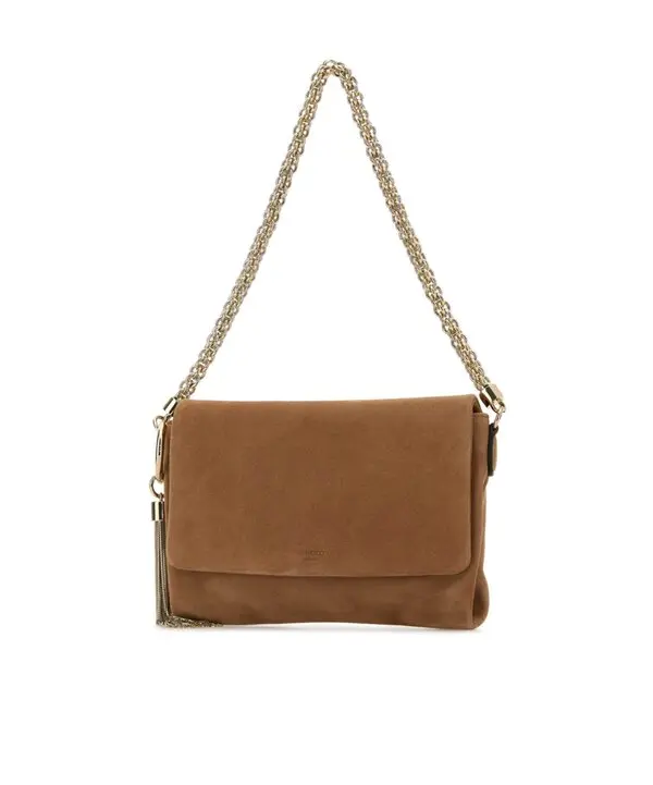 JIMMY CHOO Callie Shoulder Bag With Embossed Logo - Brown