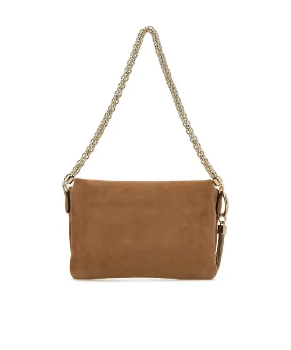 JIMMY CHOO Callie Shoulder Bag With Embossed Logo - Brown