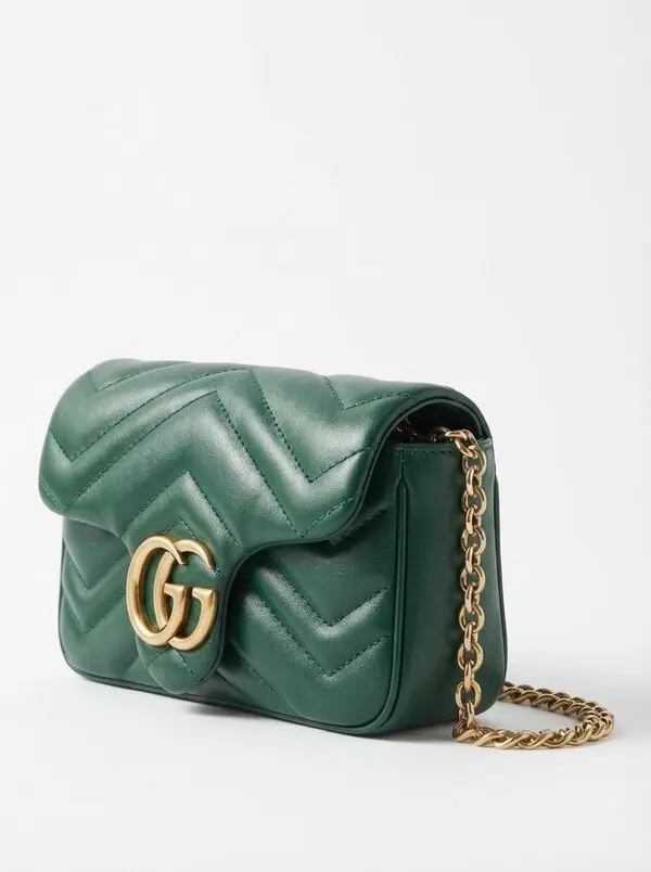 Gucci Gg Marmont Mini Shoulder Bag - Green