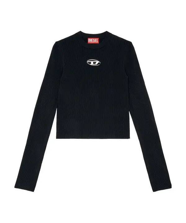 DIESEL® M-valari" Logo Plaque Knitted Jumper - Black
