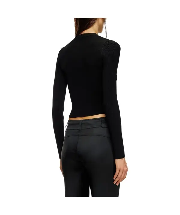 DIESEL® M-valari" Logo Plaque Knitted Jumper - Black