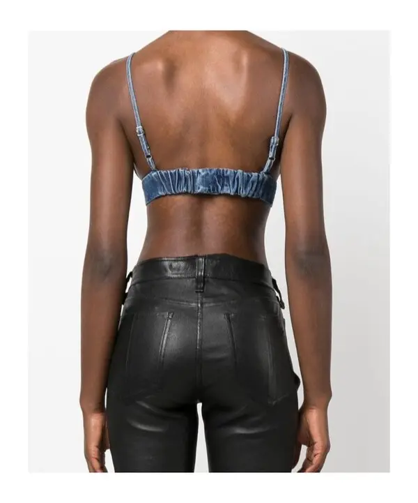 AGOLDE Triangle-cup Denim Crop Top