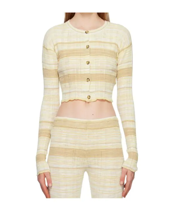Acne Studios Rib Knitted Cardigan - White