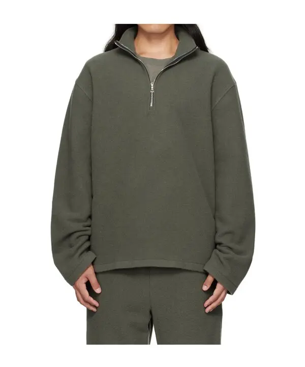 RIER Zip Fleece Top - Black
