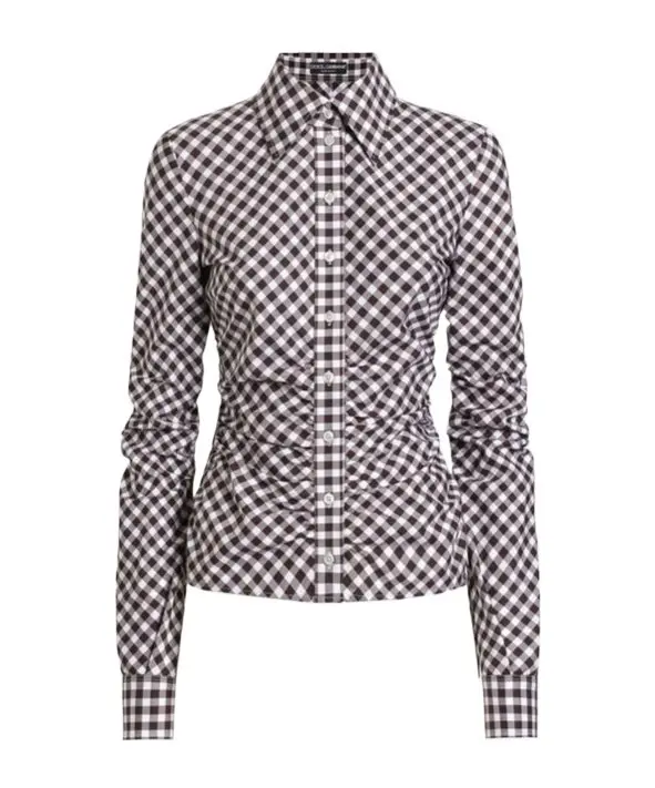 Dolce & Gabbana Checked Twill Shirt - Gray