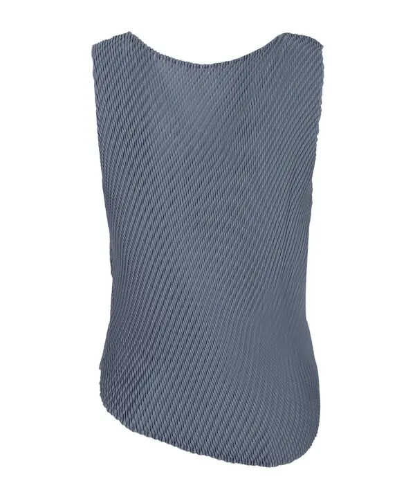 Issey Miyake Sleeveless Round Neck Pleated Cover-up