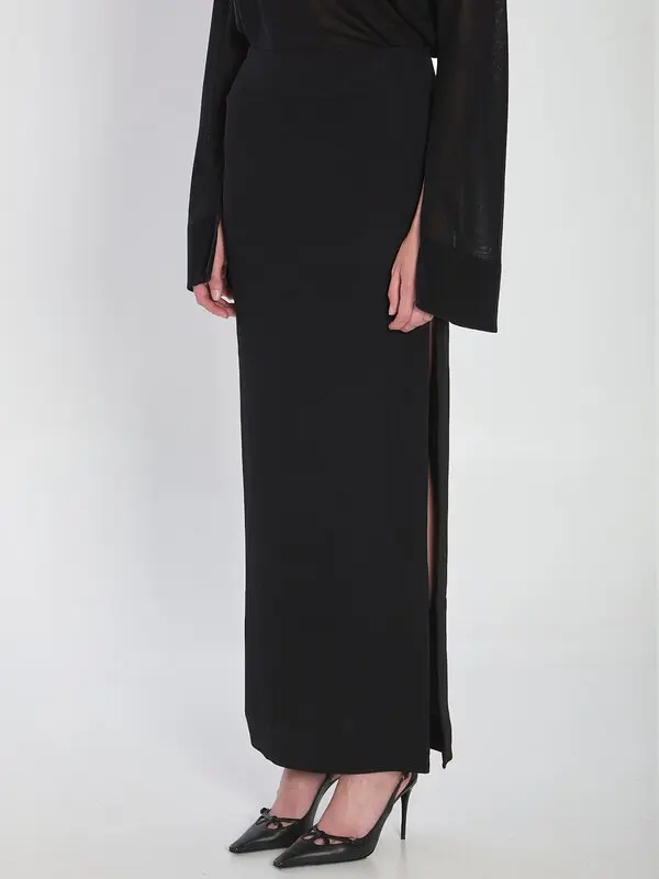 TOTEME Side Slit Slim Fit Midi Skirt
