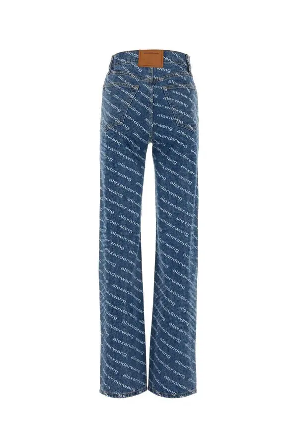 Alexander Wang Mid Rise Jeans With All-over Logo Print