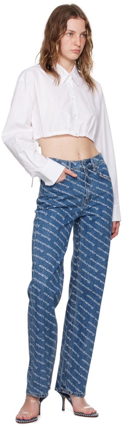 Alexander Wang Mid Rise Jeans With All-over Logo Print