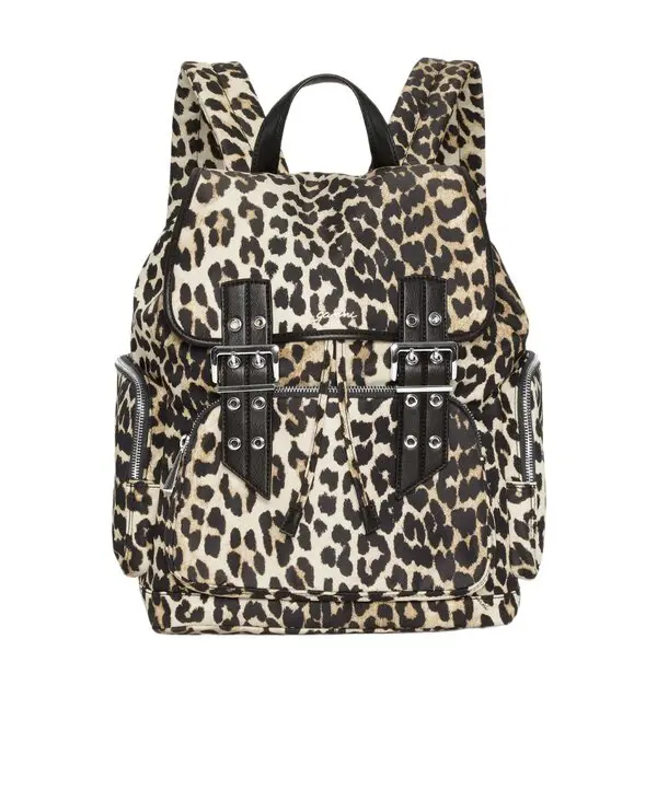 GANNI Printed Buckled Backpack