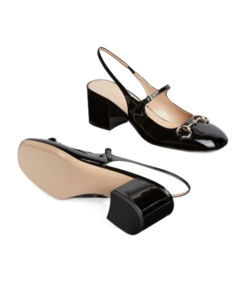 Gucci Horsebit Detailed Square Toe Pumps - Black