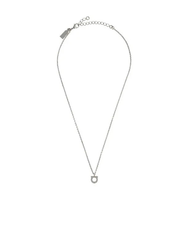 FERRAGAMO Crystal Embellished Necklace - Gray