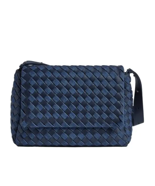 Bottega Veneta Large Cobble Messenger - Indigo