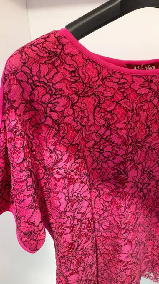 Sportmax Short-sleeved T-shirt With Floral Lace - Red
