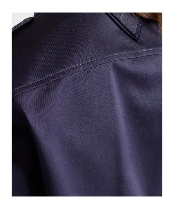 Prada Short-sleeved Buttoned Shirt With Classic Collar - Navy Blue