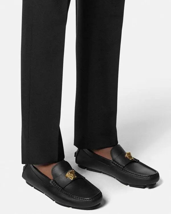 Versace Medusa-head Ruched Loafers