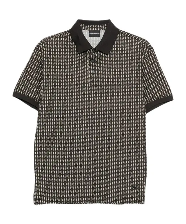 Emporio Armani All-over Patterned Straight Hem Polo Shirt