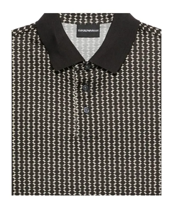 Emporio Armani All-over Patterned Straight Hem Polo Shirt