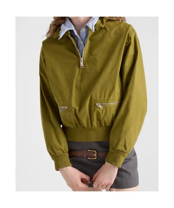 Prada Half-zip Poplin Jacket