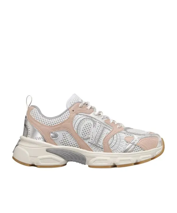 Dior Christian Chrono Lace-up Sneakers - White/silver/nude