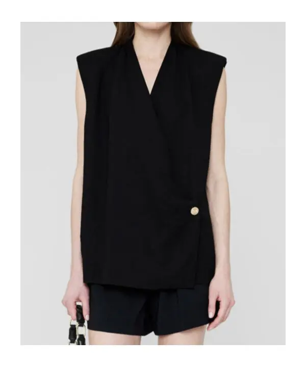 ANINE BING Venice V-neck Vest - Blak