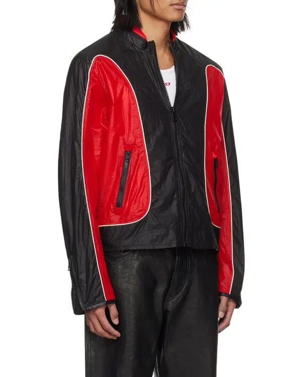 DIESEL® Two-tone Panelled Bomber Jacket - Black
