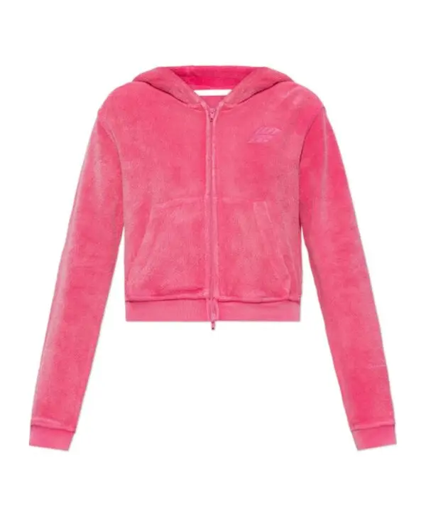 Alexander Wang Embroidered Hooded Zip-up Top - Pink