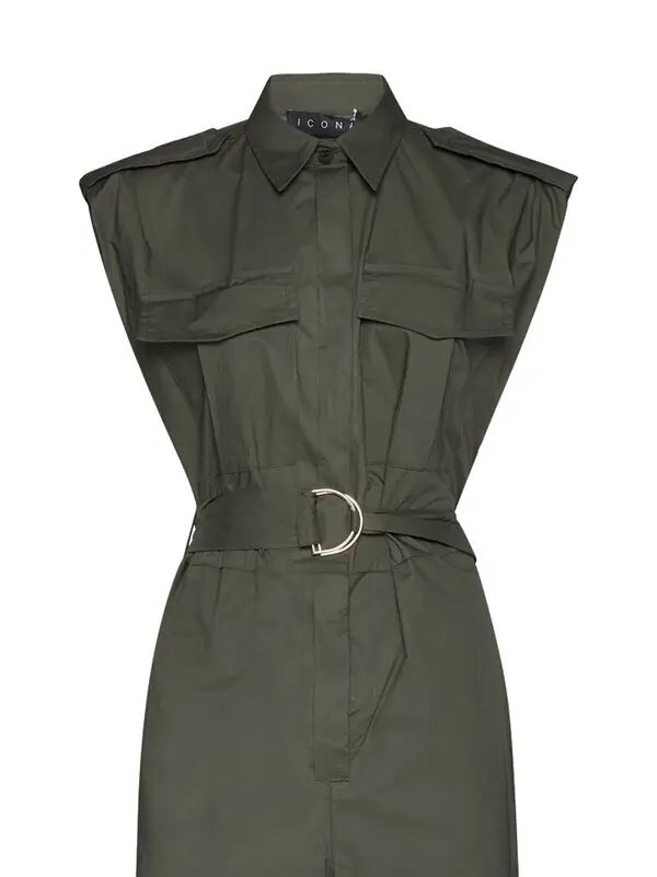 KAOS Sleeveless Belted Jumpsuit