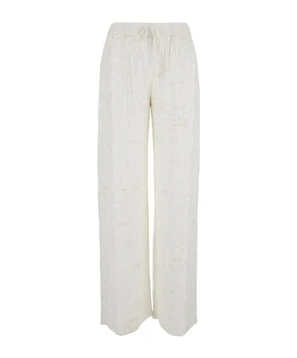 P.a.r.o.s.h Sequin Embellished Trousers - Optical White